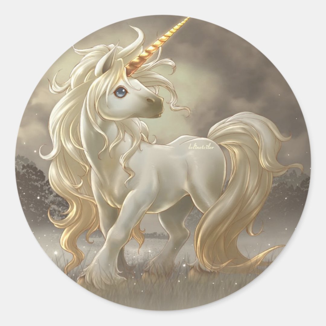 Unicorn Classic Round Sticker | Zazzle