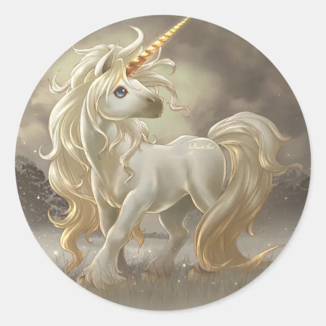 Unicorn Classic Round Sticker | Zazzle