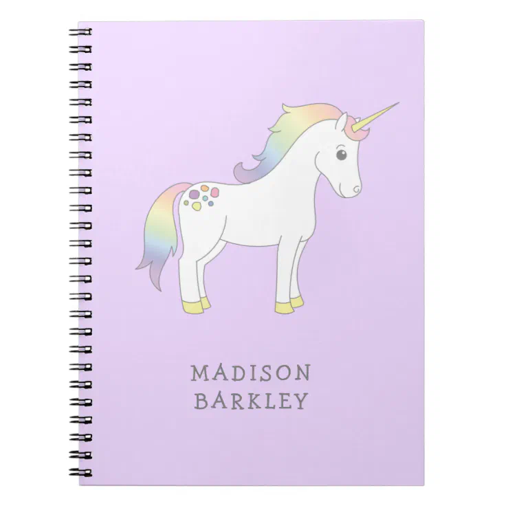 Unicorn Cute Kids Pastel Notebook | Zazzle