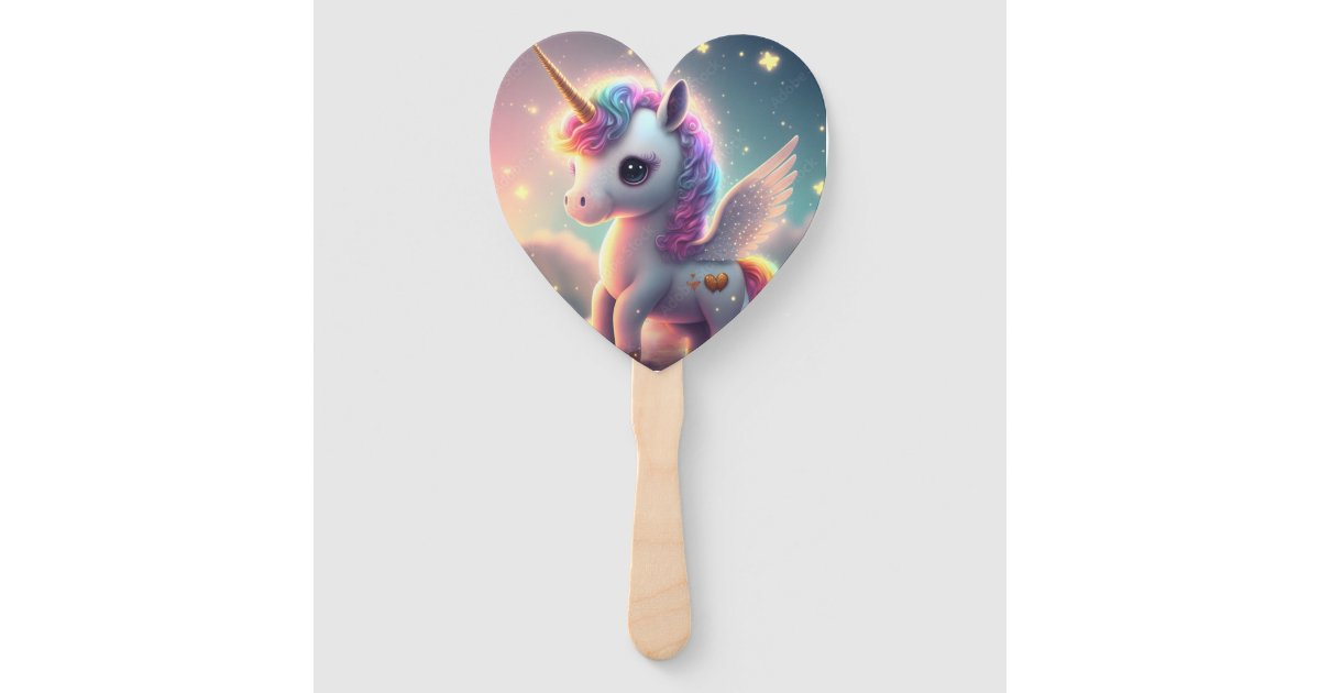 Unicorn cute magical set of fans | Zazzle