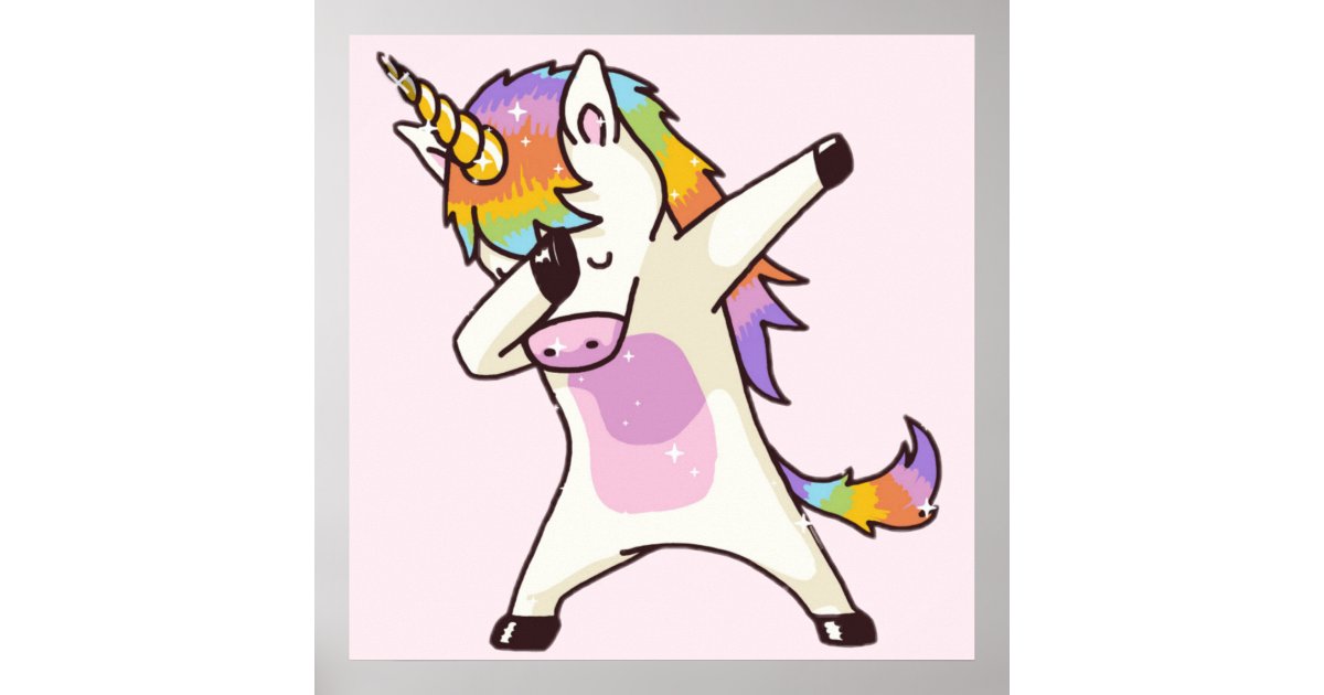 Unicorn Dab Poster | Zazzle