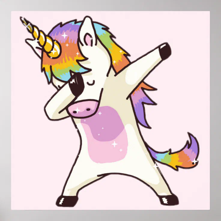 Unicorn Dab Poster | Zazzle
