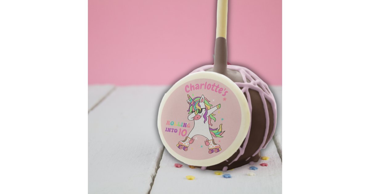 Unicorn Dabbing Roller Skating Birthday Cake Pops | Zazzle