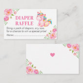 Unicorn Diaper Raffle Ticket Baby Girl Shower Pink Enclosure Card | Zazzle