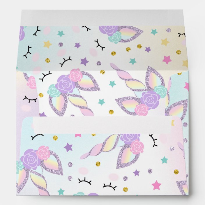 Unicorn Envelope Magical Unicorn Birthday Party | Zazzle.com