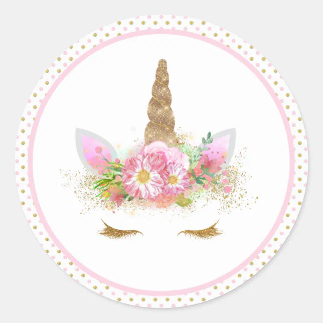 Unicorn Face Stickers | Zazzle
