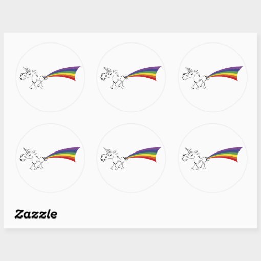 Unicorn Farting A Rainbow Stickers Zazzle