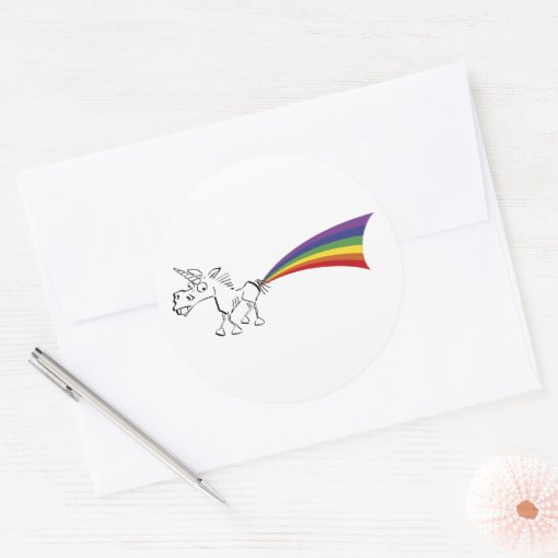 Unicorn Farting A Rainbow Stickers Zazzle