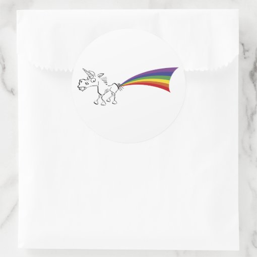 Unicorn Farting A Rainbow Stickers Zazzle