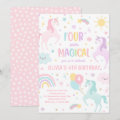 Unicorn Four Ever Magical 4th Party Birthday Party Invitation | Zazzle