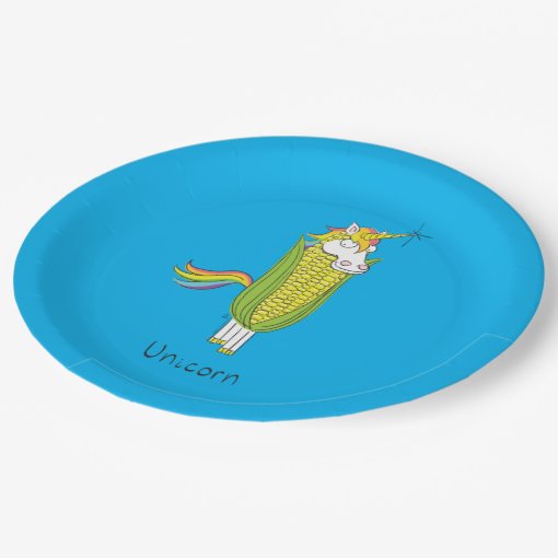 Unicorn Funny Corn Paper Plates | Zazzle