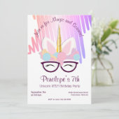 Unicorn Glasses Magical STEM Birthday Invitation | Zazzle