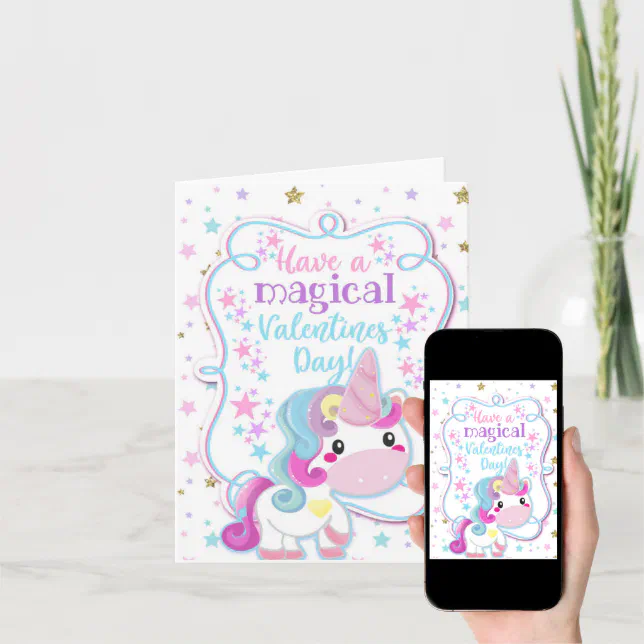 Unicorn Have a Magical Valentines Day Kids Card | Zazzle