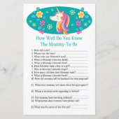 Unicorn How well do you know baby shower game | Zazzle