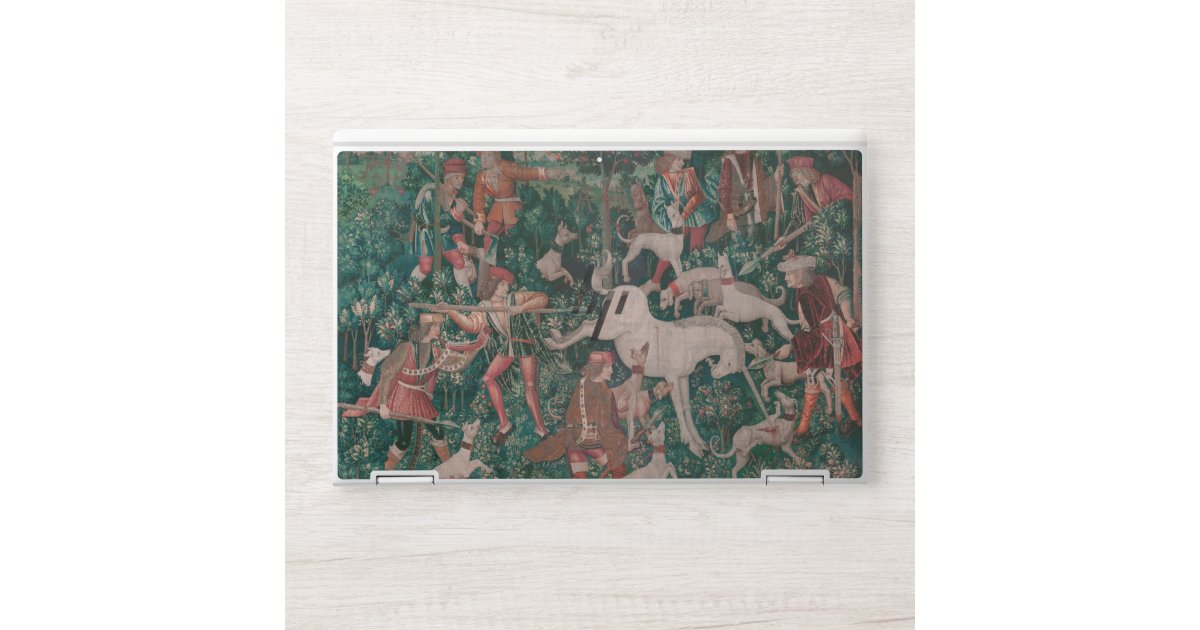 Unicorn Hunt Medieval Art, Unicorn Defends Himself HP Laptop Skin | Zazzle