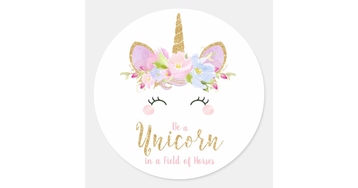 Unicorn Inspirational Sticker Labels Favors Gift | Zazzle