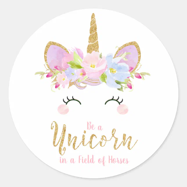 Unicorn Inspirational Sticker Labels Favors Gift | Zazzle