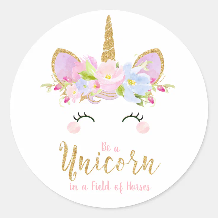 Unicorn Inspirational Sticker Labels Favors Gift | Zazzle