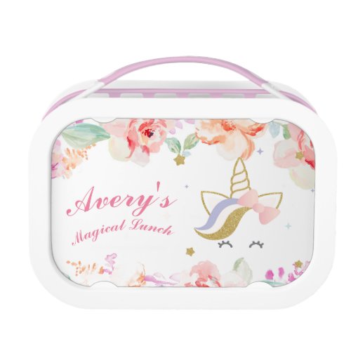 Unicorn Lunch box, Girls School Lunch box | Zazzle