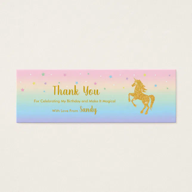 Unicorn Magical Birthday Party Favor Bag Tag | Zazzle