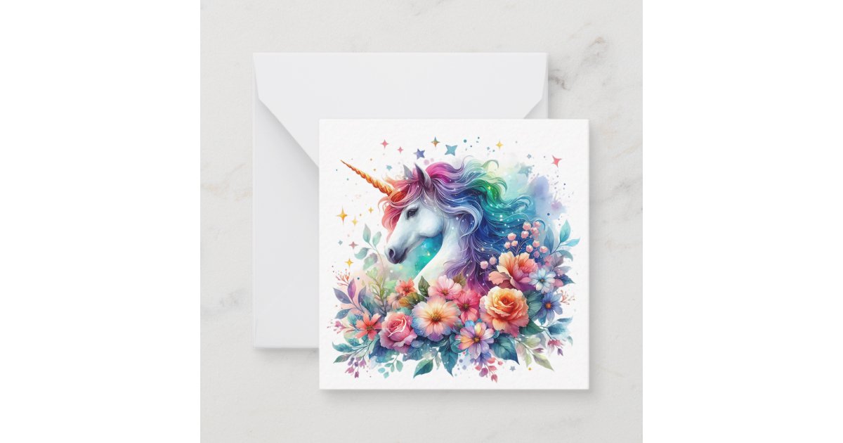 Unicorn Note Card | Zazzle