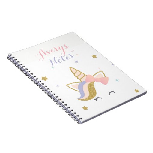 Unicorn notebook, school notebook | Zazzle