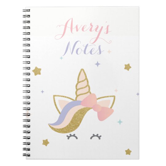 Unicorn notebook, school notebook | Zazzle.com