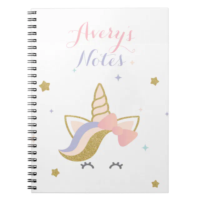 Unicorn notebook, school notebook | Zazzle