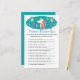 Unicorn Nursery Rhyme Quiz baby shower game | Zazzle