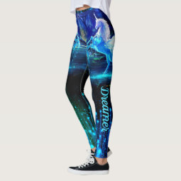 Unicorn Pegasus Dreamer Your Text Yoga Pants | Zazzle