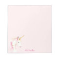 Unicorn pink name girl notepad | Zazzle