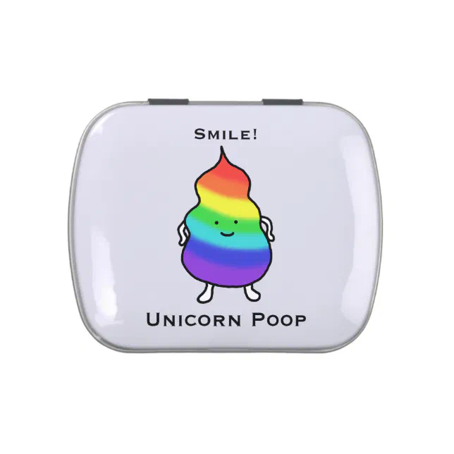 Unicorn Poop Funny Cute Rainbow Poop Candy Tin | Zazzle