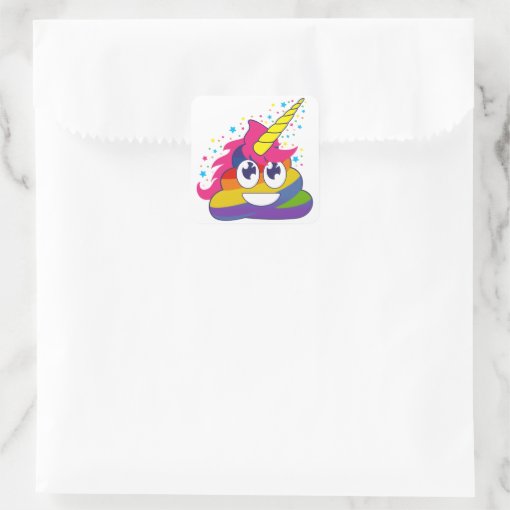 Unicorn Poop Rainbow Emoji Stickers | Zazzle