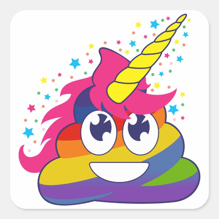 Unicorn Poop Rainbow Emoji Stickers | Zazzle