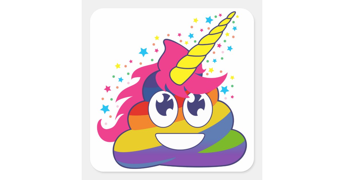 Unicorn Poop Rainbow Emoji Stickers | Zazzle