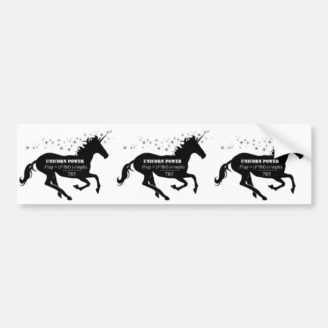 Unicorn Power Bumper Sticker | Zazzle