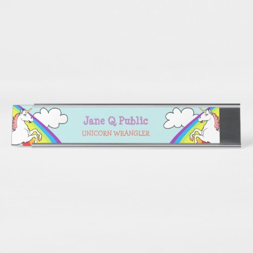 Unicorn Rainbow Desk Name Plate | Zazzle