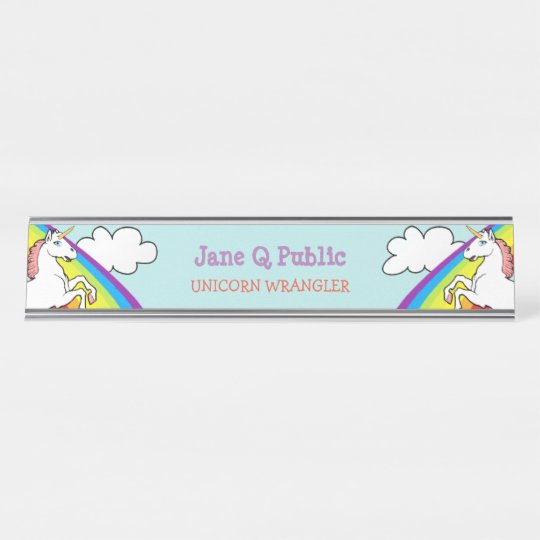 Unicorn Rainbow Desk Name Plate | Zazzle.com