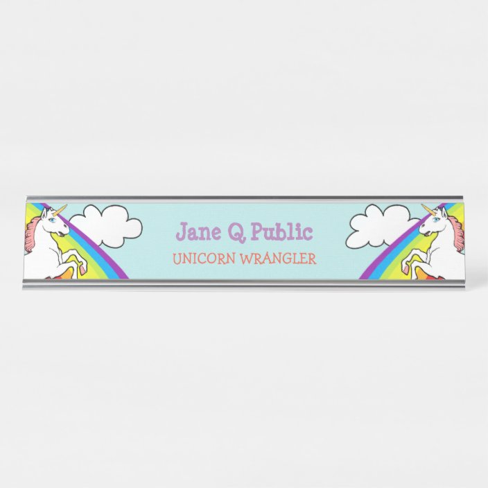 Unicorn Rainbow Desk Name Plate | Zazzle.com