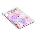 Unicorn Rainbow Flamingo Girls Diary Personalized Notebook | Zazzle