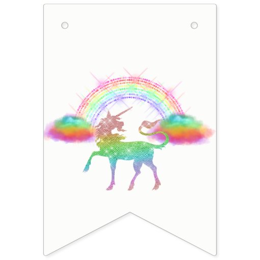Unicorn Rainbow Happy Birthday Party Bunting Flags | Zazzle