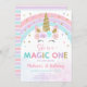 Unicorn Rainbow Magic One First Birthday Invitation | Zazzle