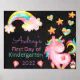 Unicorn & Rainbows First Day of School Chalkboard Poster | Zazzle