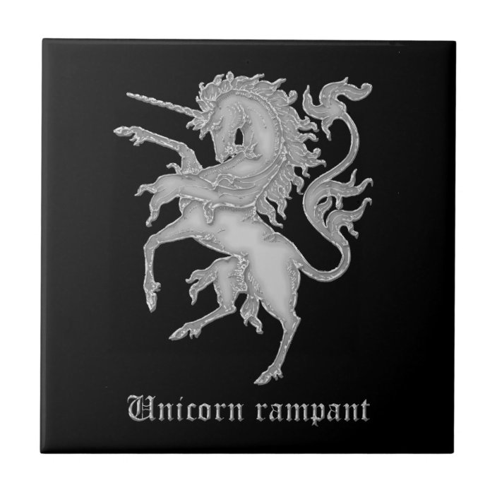 Unicorn Rampant Medieval Heraldry Tile Zazzle unicorn-rampant-medieval-heraldry-tile-zazzle
