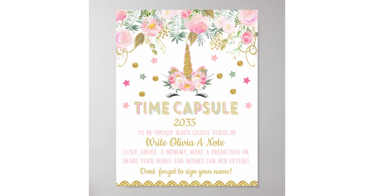 Unicorn Time Capsule Poster | Zazzle