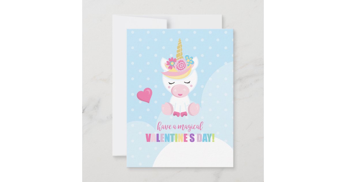 Unicorn Valentine's Day Card | Zazzle