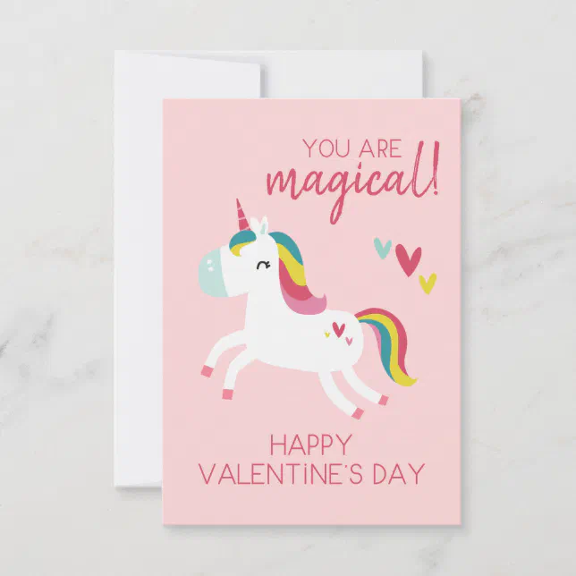 Unicorn Valentine's Day card | Zazzle