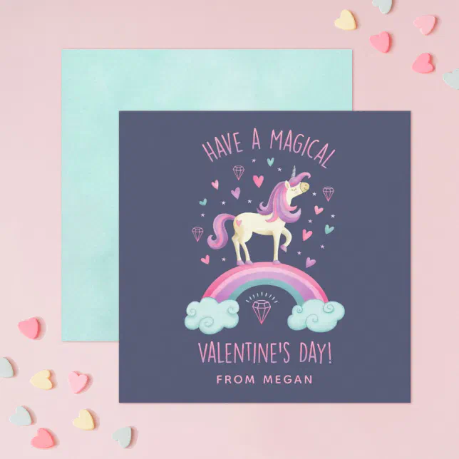 Unicorn Valentines Day Greeting Card | Zazzle