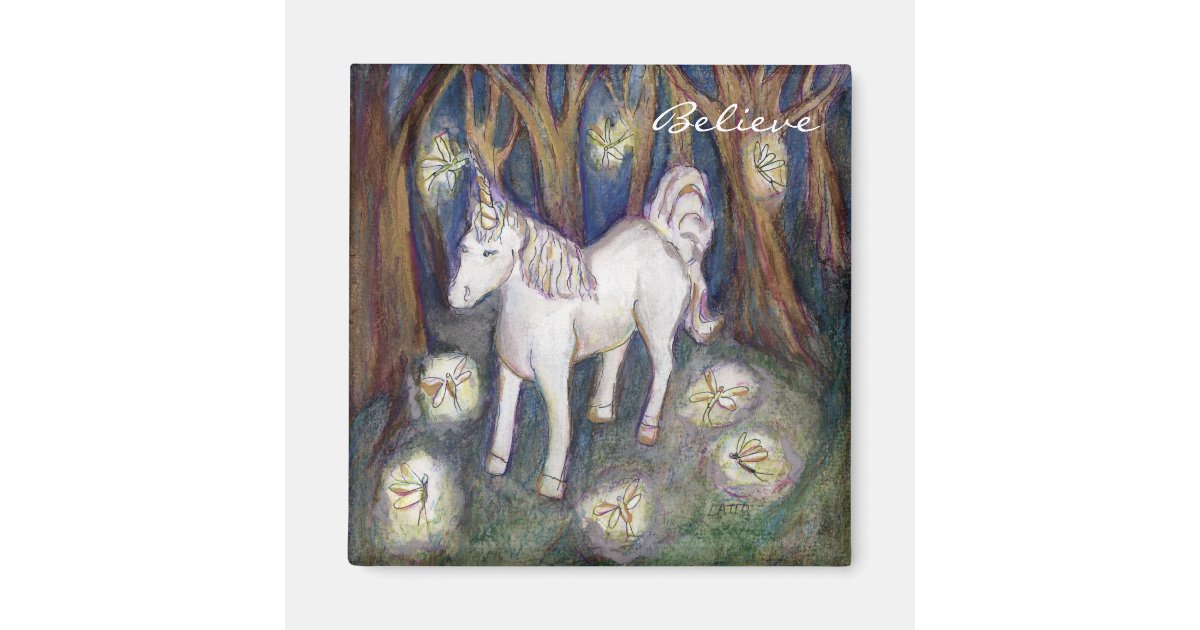 Unicorn with Fairies Custom Refrigerator Magnets | Zazzle