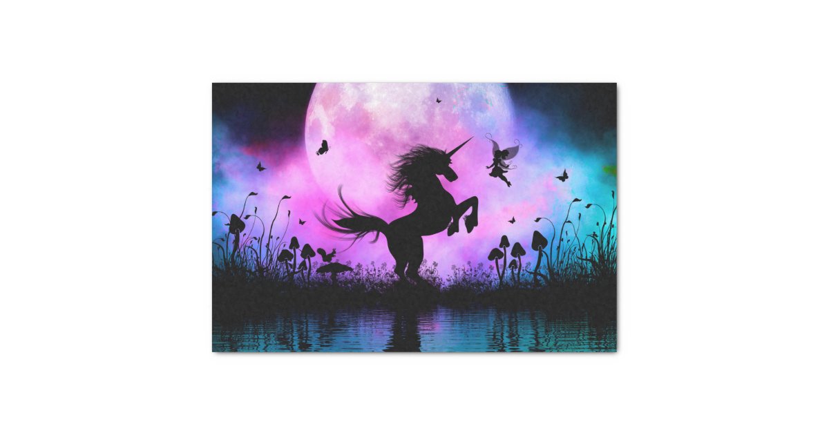 Unicorn with little fairy tissue paper | Zazzle